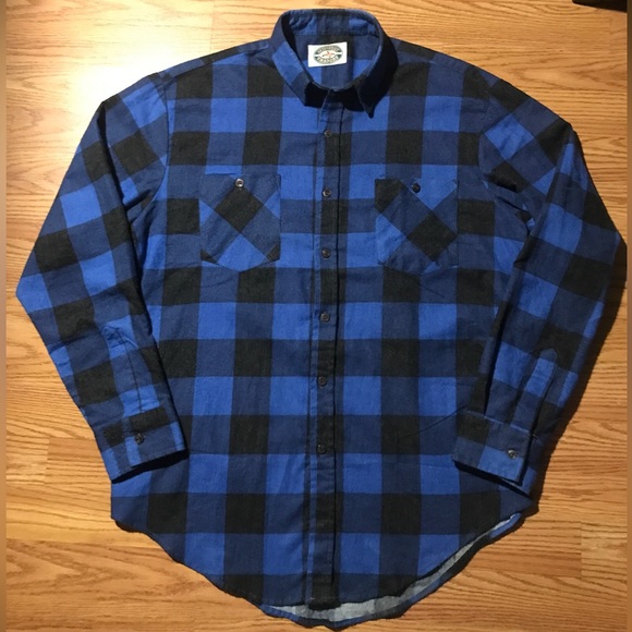Trader Bay | Shirts | Midwest Traders Buffalo Blue Plaid Flannel Shirt ...